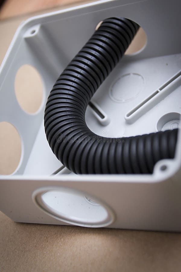 White Electrical Junction Box Stock Image - Image of wires, power ...