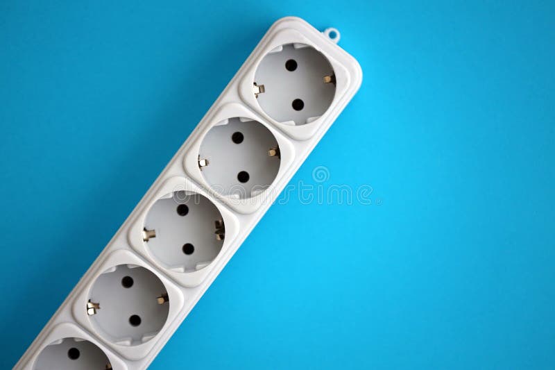 White Electrical Multi Plug Extender with European Socket on Bright ...