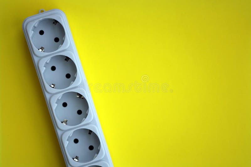 White Electrical Multi Plug Extender with European Socket on Bright ...