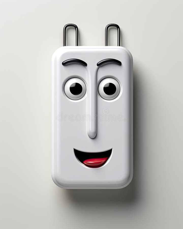 A White Electrical Outlet with a Face Drawn on it S Side. Generative Ai ...