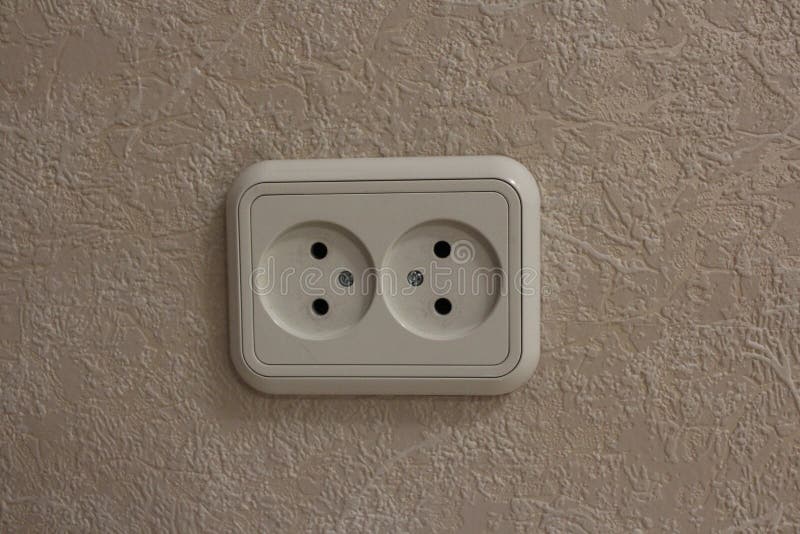 White Electrical Outlet on the Wall in the Room Stock Photo - Image of ...