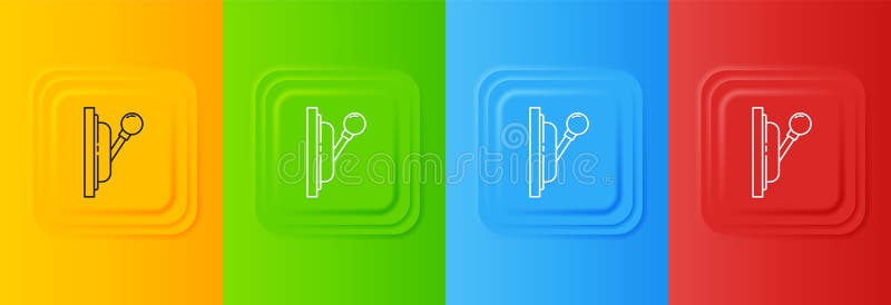 White Electrical Panel Icon Isolated on Colorful Background. Switch ...