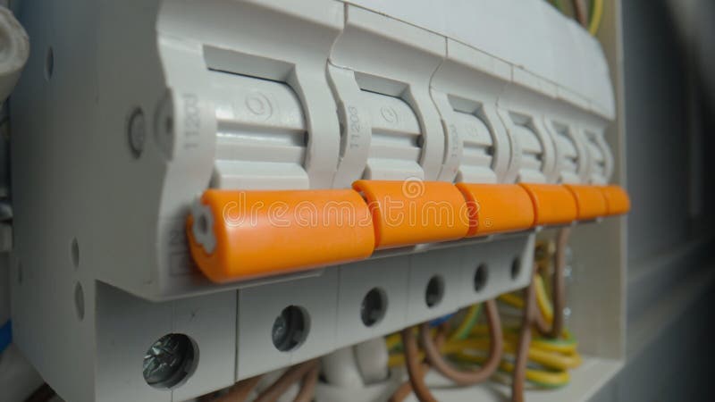 White Electrical Panel with Many Wires, Electrical Parts, Automatic ...