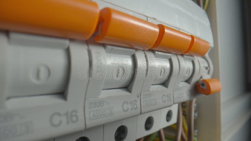 White Electrical Panel with Many Wires, Electrical Parts, Automatic ...