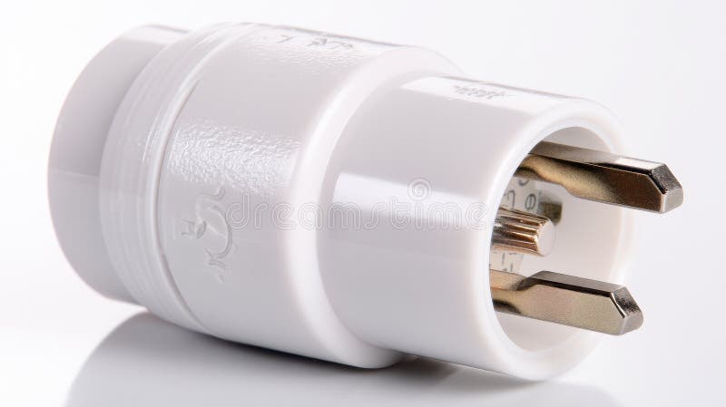 White Electrical Plug Close-up Stock Illustration - Illustration of ...