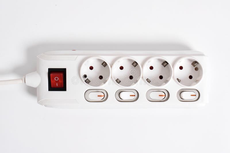 White Electrical Plug in Outlet Socket at Home Isolated on White ...