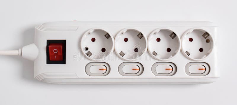 White Electrical Plug in Outlet Socket at Home Isolated on White ...