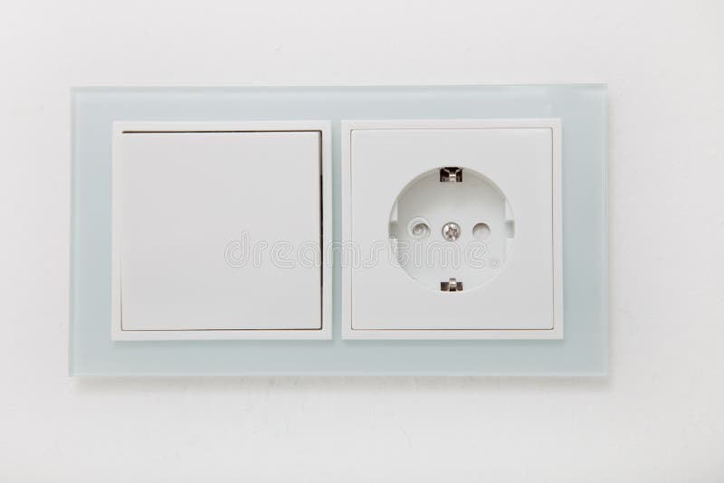 White Electrical Socket and Switch Stock Photo - Image of socket ...
