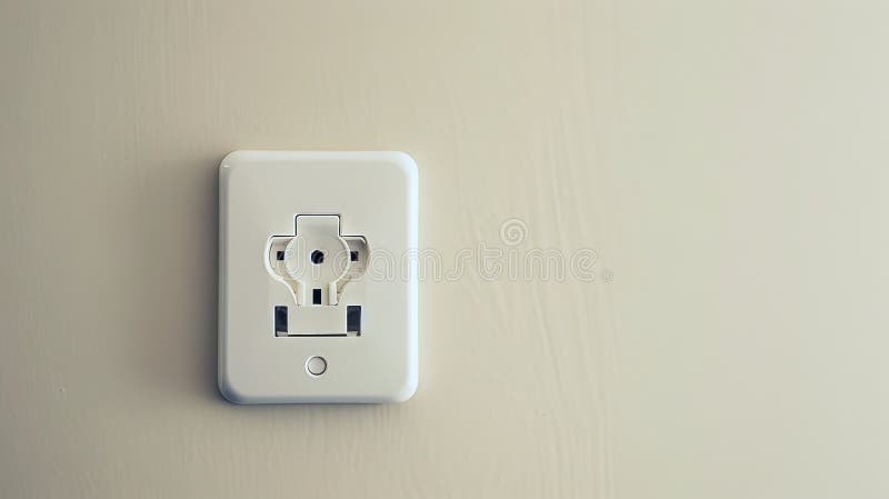 White Electrical Wall Socket on a Blank Wall. Concept of Home ...