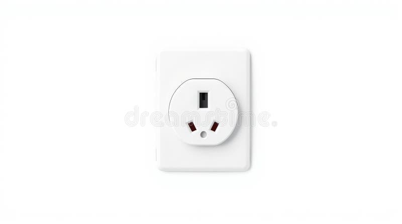 White Electrical Wall Socket on a Plain White Background Stock Image ...