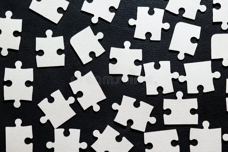White Element of the Puzzle on a Black Background Stock Image - Image ...