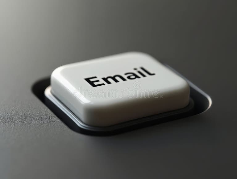 White Email Button Sending Electronic Mail on Grey Keyboard Stock ...
