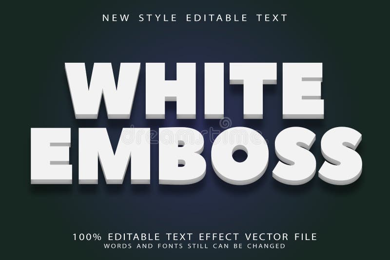 White Emboss Editable Text Effect Emboss Neon Style Stock Vector ...