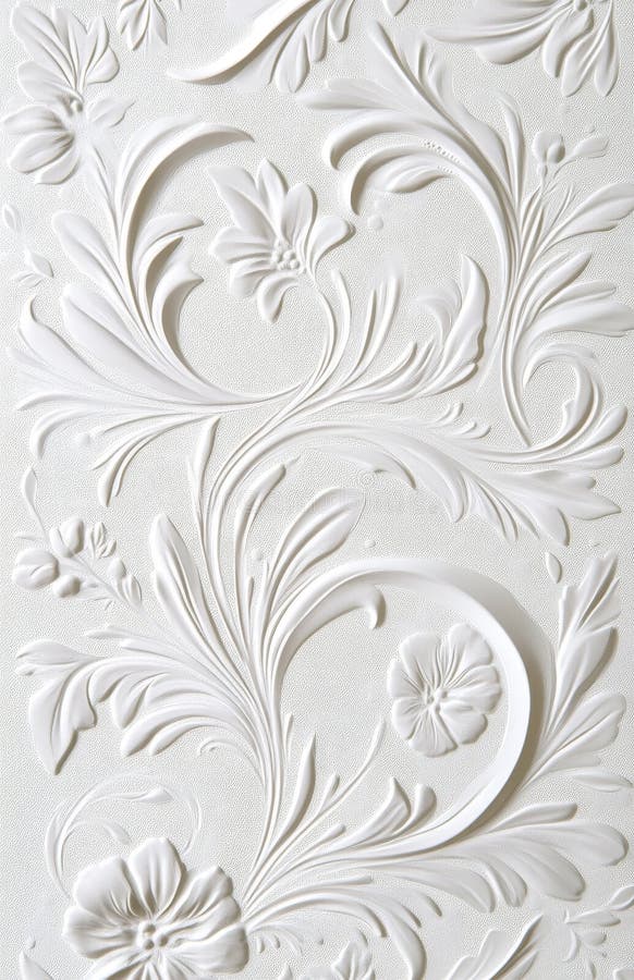 White Embossed Paper with Swirling Ornamental Designs Stock ...