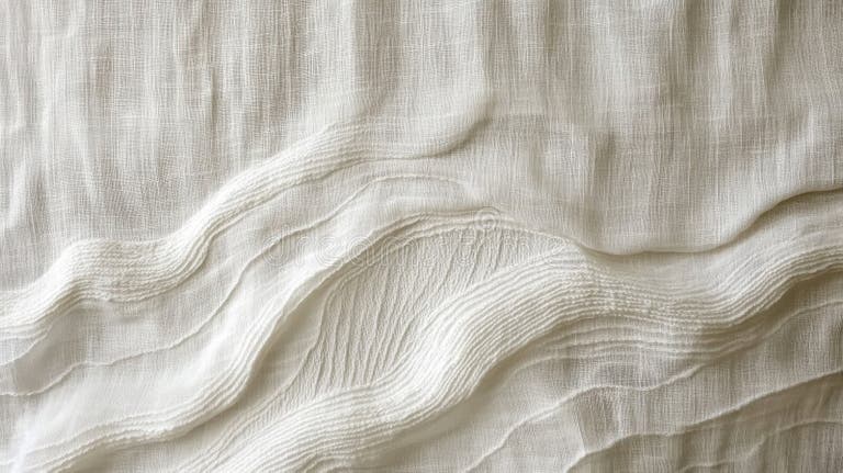 White Embroidered Fabric Texture with Wavy Pattern Stock Illustration ...