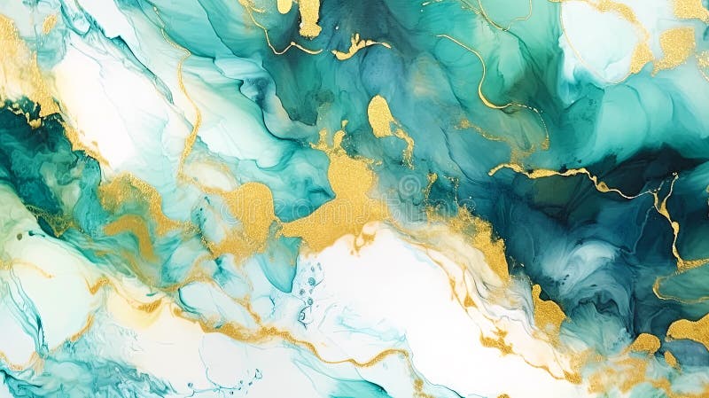 White, Emerald and Gold Marble Texture Background Stock Illustration ...