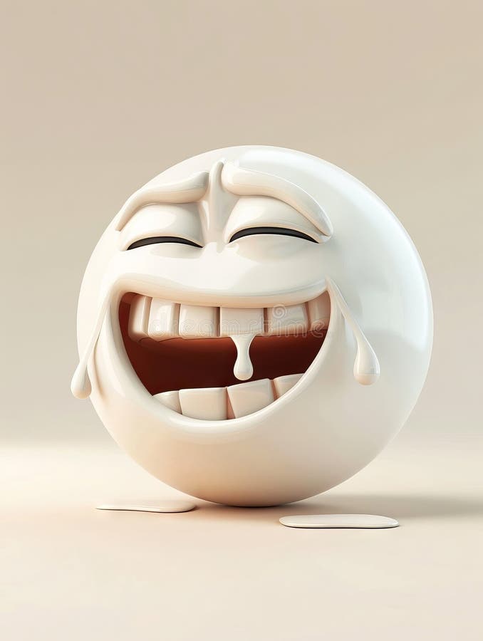A White Emoticon with a Smile on it Stock Photo - Image of generated ...