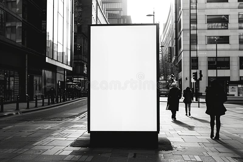Empty Advertising Billboard Frame on Wall in Office Lobby Copy Space ...