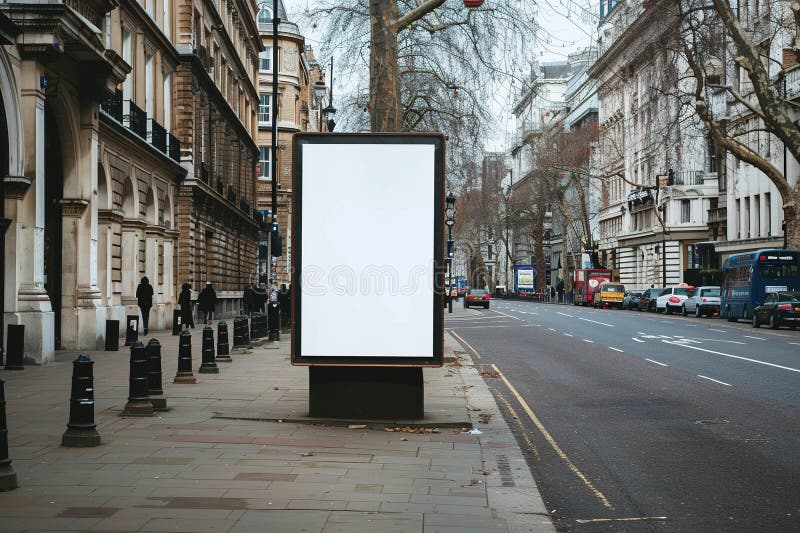 Empty Advertising Billboard Frame on Wall in Office Lobby Copy Space ...