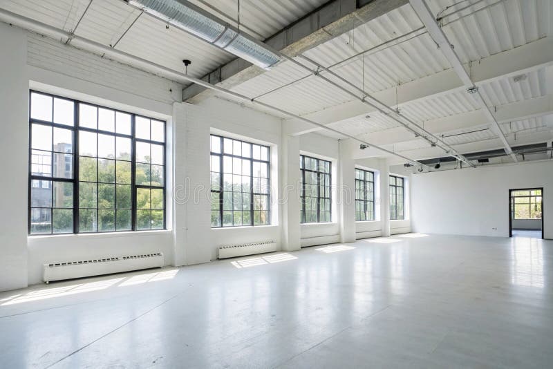 White Empty Big Room Background Stock Illustration - Illustration of ...