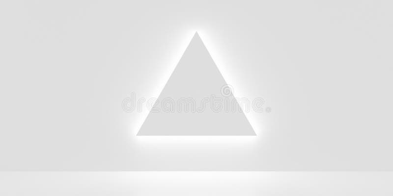 White Empty, Blank, Clean Room with Triangle Shaped Backlit Geometric ...