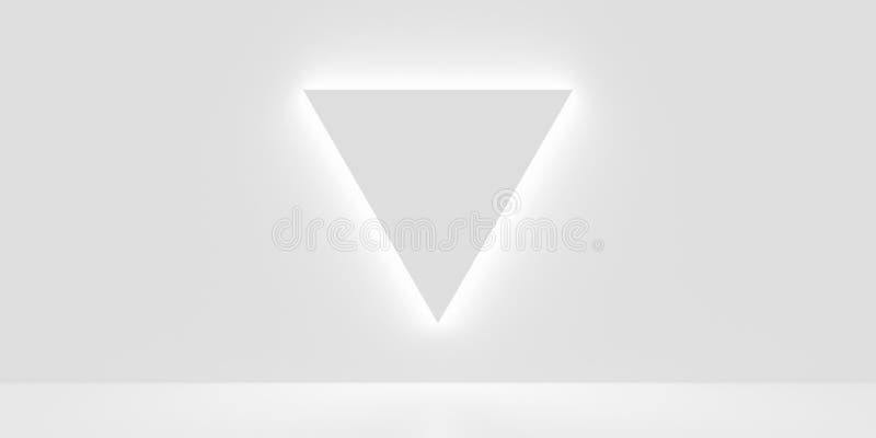 White Empty, Blank, Clean Room with Triangular Shaped Backlit Geometric ...