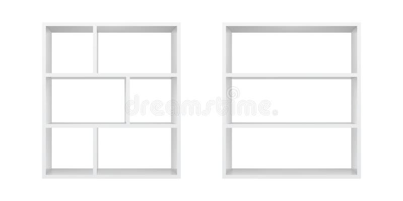 White Empty Bookcase Template. Realistic Isolated Vector. Stock Vector ...