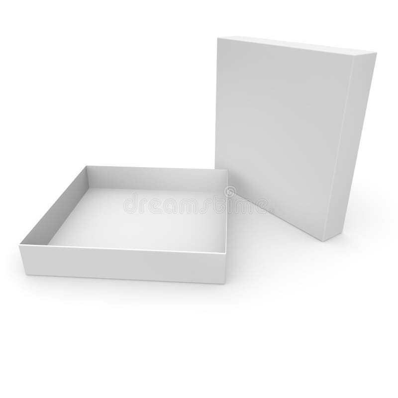 White Empty Box for Products and Goods on White Isolated Background ...