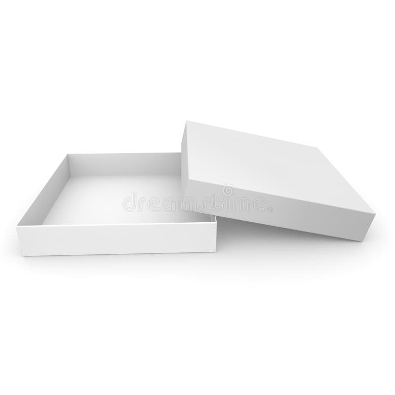 White Empty Box for Products and Goods on White Isolated Background ...