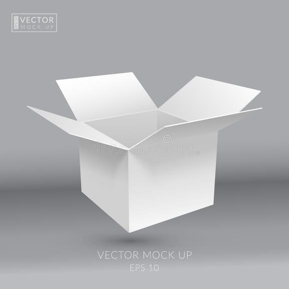 White Empty Box. Vector Mock Up Stock Vector - Illustration of isolated ...