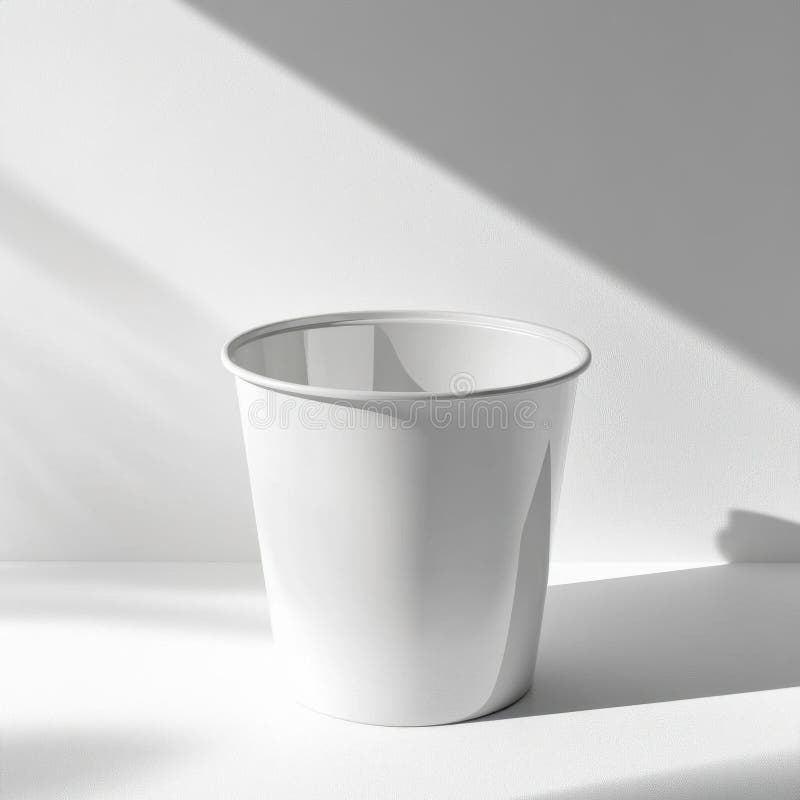 White Empty Bucket on a White Background Stock Illustration ...