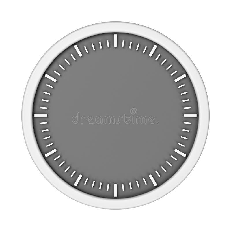 White Empty Clock without Arrows Stock Illustration - Illustration of ...
