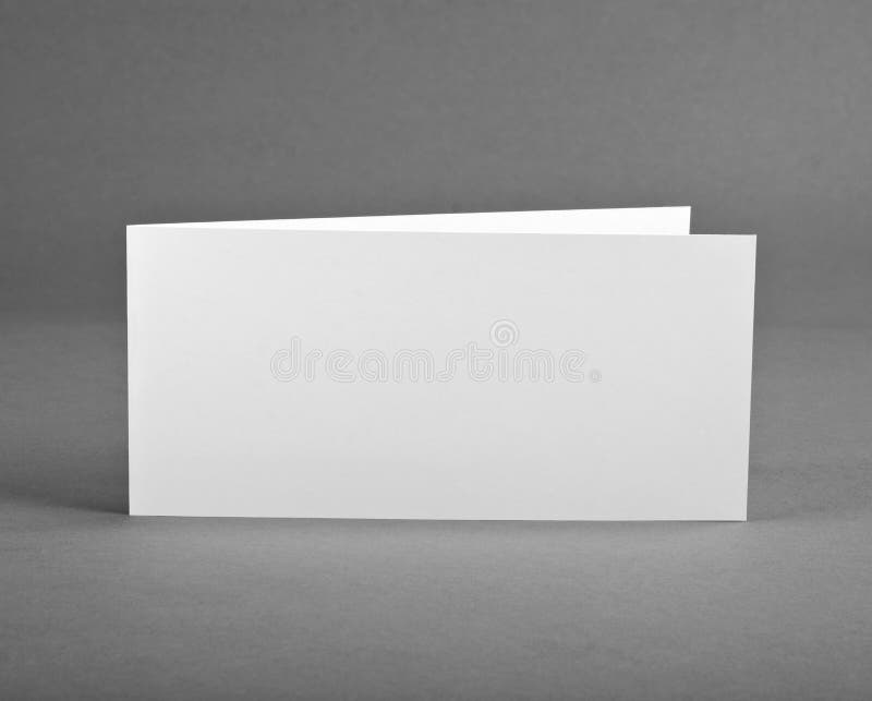 White Empty Closed Card on Grey To Replace Your Design. Stock Photo ...