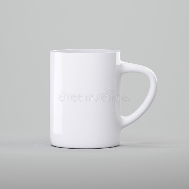 White Empty Coffee Mug Template Solated On White Background. 3d ...
