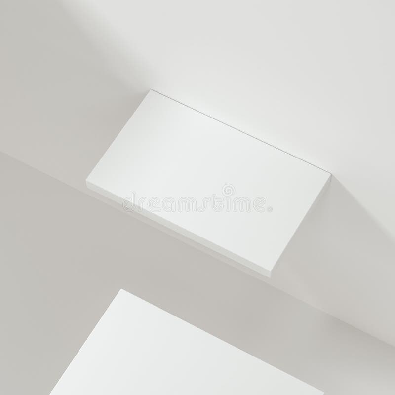 White Empty Cube Shelf in the Empty Room, 3d Rendering Stock ...