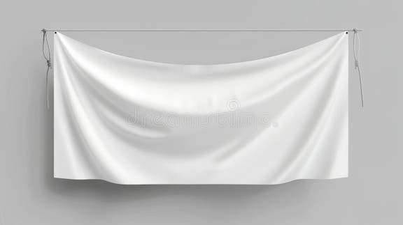 White Empty Flag Hanging on the Wall. Blank Flag Concept. Modern ...