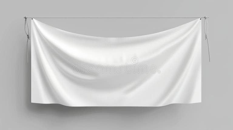 White Empty Flag Hanging on the Wall. Blank Flag Concept. Modern ...