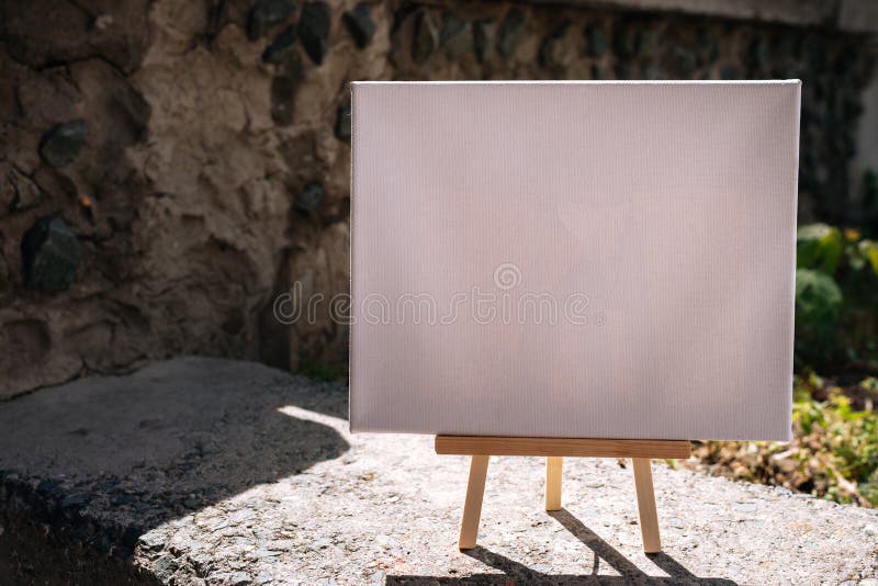 White Empty Mockup Template Poster Canvas Painting Stock Photo - Image ...