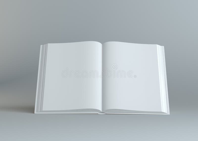 White Empty Open Book on Gray Background Stock Illustration ...