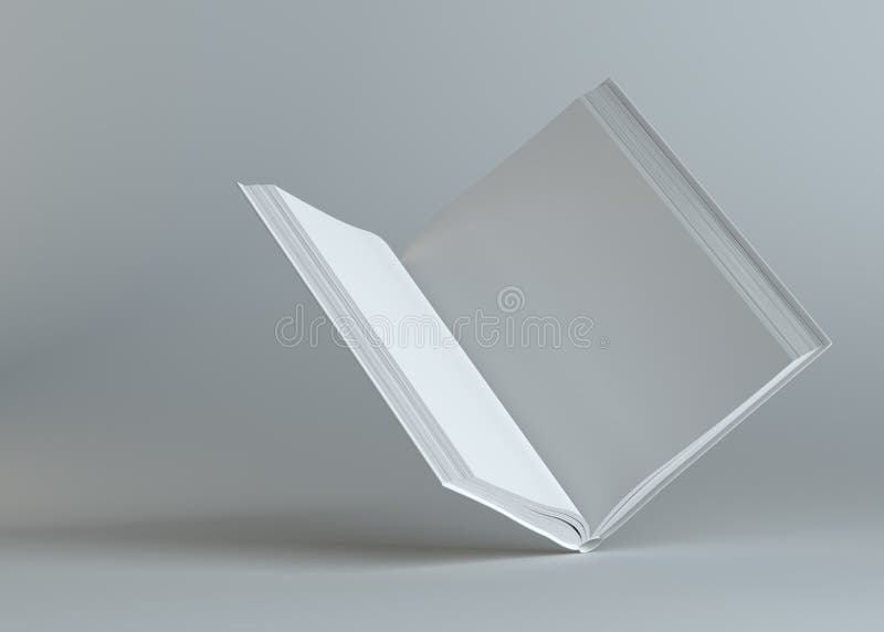 White Empty Open Book on Gray Background Stock Illustration ...