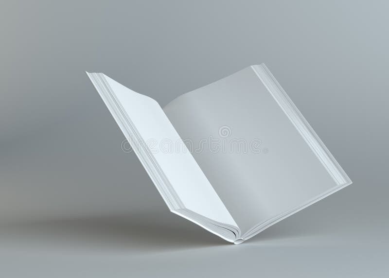 White Empty Open Book on Gray Background Stock Illustration ...