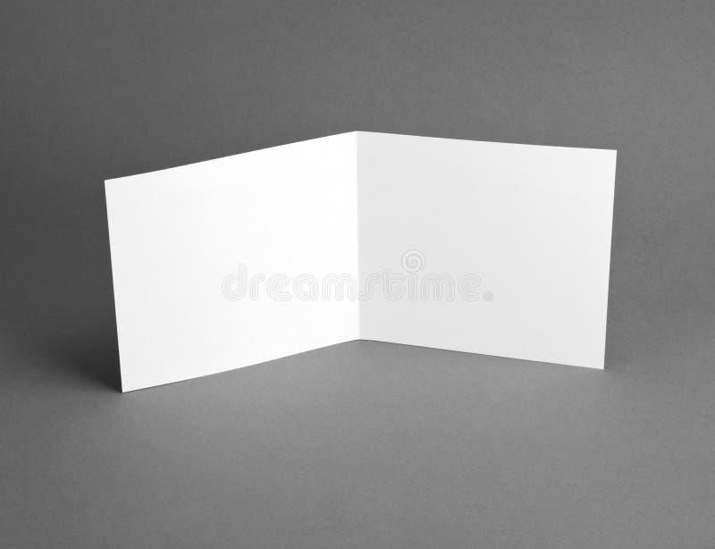 White Empty Open Card on Grey To Replace Your Design. Stock Image ...