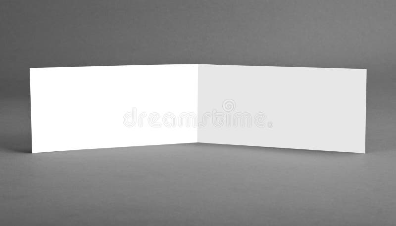 White Empty Open Card on Grey To Replace Your Design. Stock Image ...