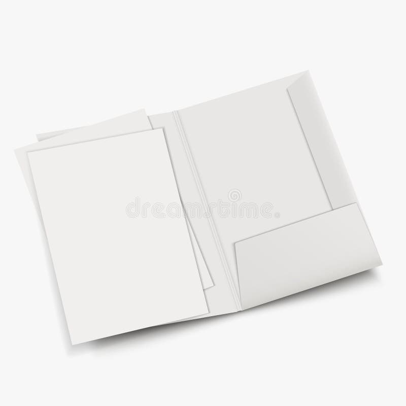 White Empty Open Folder Template Stock Vector - Illustration of bend ...