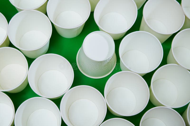 White empty paper cups. stock photo. Image of design - 392574808