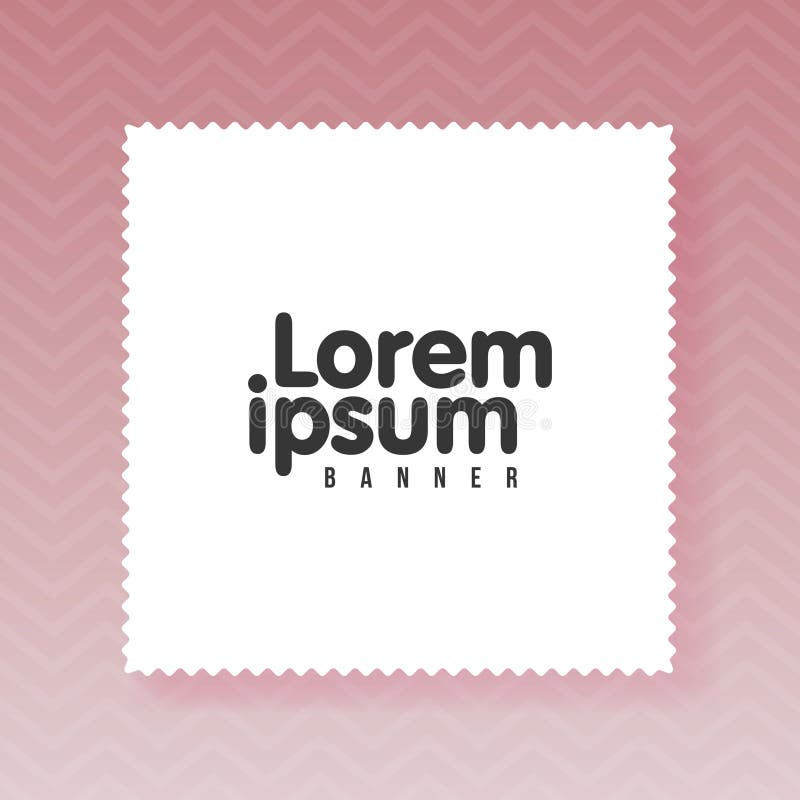 White Empty Paper Rectangle with Copy Space for Text. Zig Zag Pink ...
