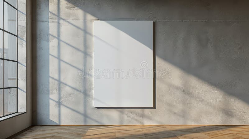 White Empty Plain Poster Mockup on the Light Concrete Wall Mock Up Copy ...