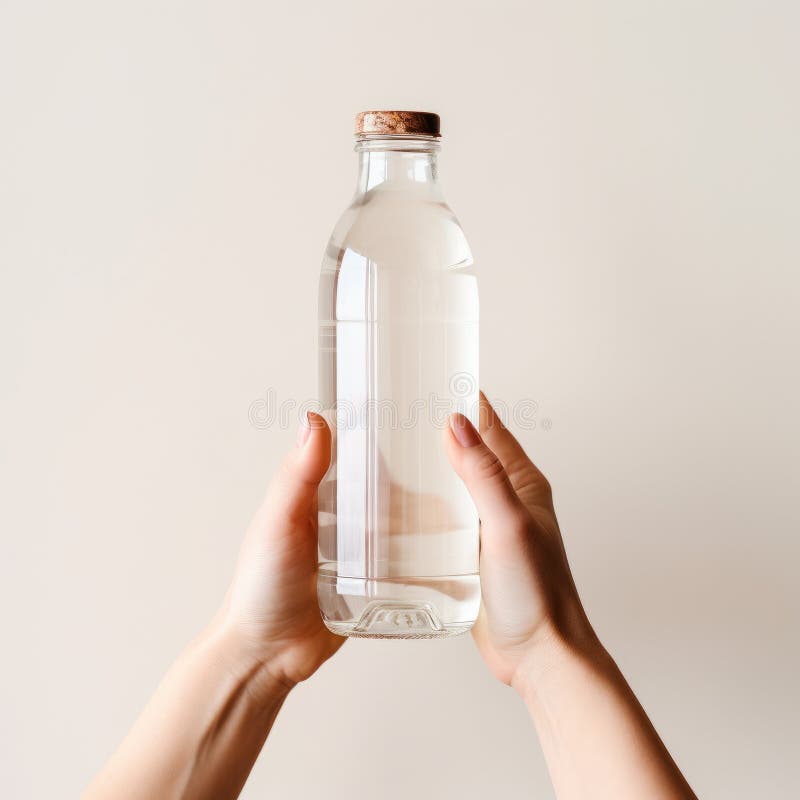 Minimal Retouching: Girls Hands Holding Clear Water Bottle Stock ...