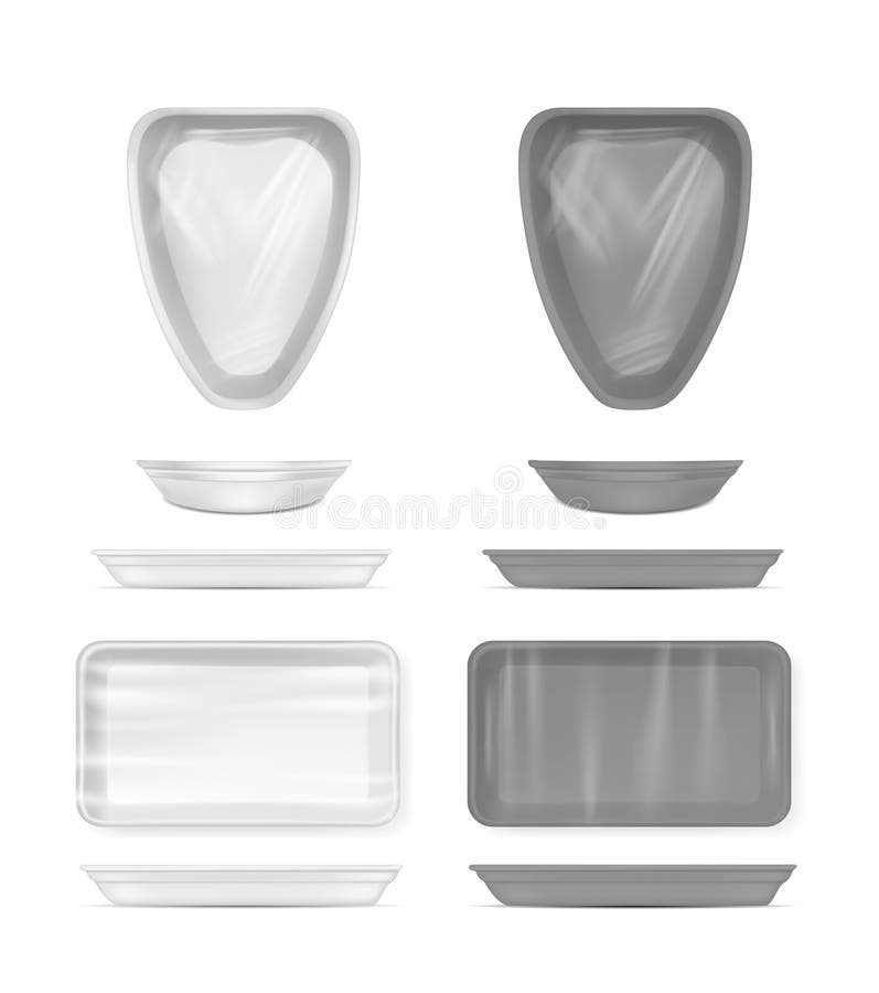 White Empty Plastic Container for Chicken. Packaging for Meat, Fish and ...