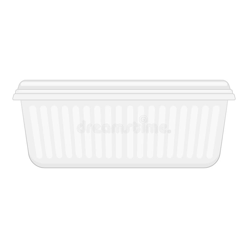 White Empty Plastic Container with Closed Lid for Food Packaging Stock ...